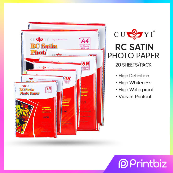 CUYI RC Satin Photo Paper 260GSM ( 3R | 4R | 5R | A4 ) | Lazada PH