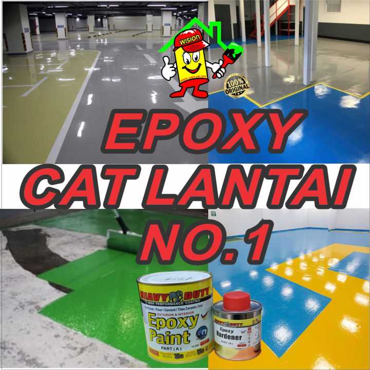 1L HEAVY DUTY EPOXY Floor Coating A+B Cat Lantai 1L Epoxy Water ...