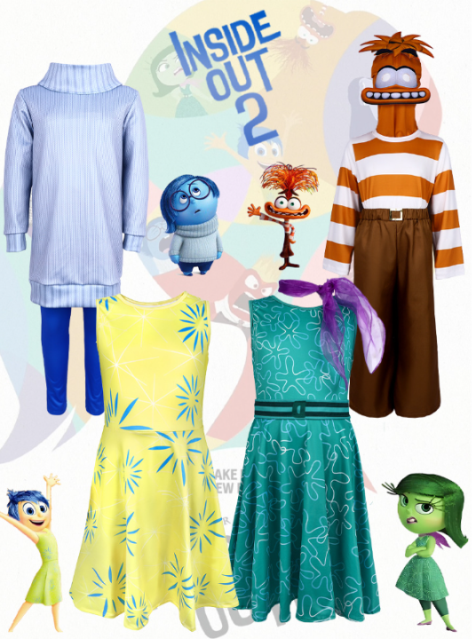 Children Envy Cosplay Dress Cartoon Movie Inside Cosplay Out Kids ...