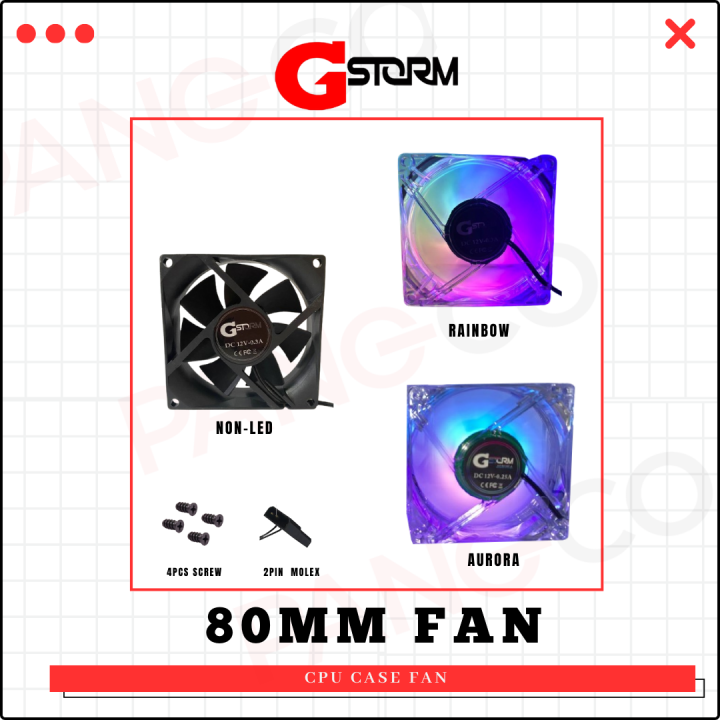 GStorm Cooling Fan 12V 80mm for cpu Case fan BLACK|RAINBOW|AURORA ...