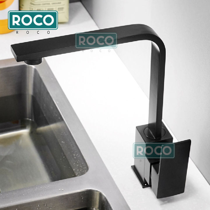 ROCO Single Handle 360° Rotatable Hot Cold Mode Kitchen Sink Copper ...