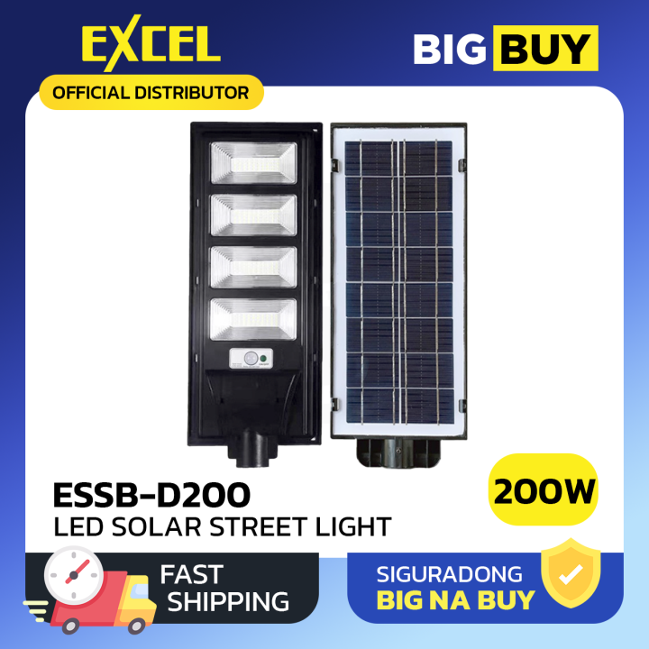 Excel - LED Solar Street Light with Arm - Daylight - 200W | Lazada PH