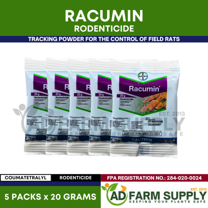 Bayer Racumin Rat Control - Rodenticide Bundle 5 packs x 20g Sachets ...