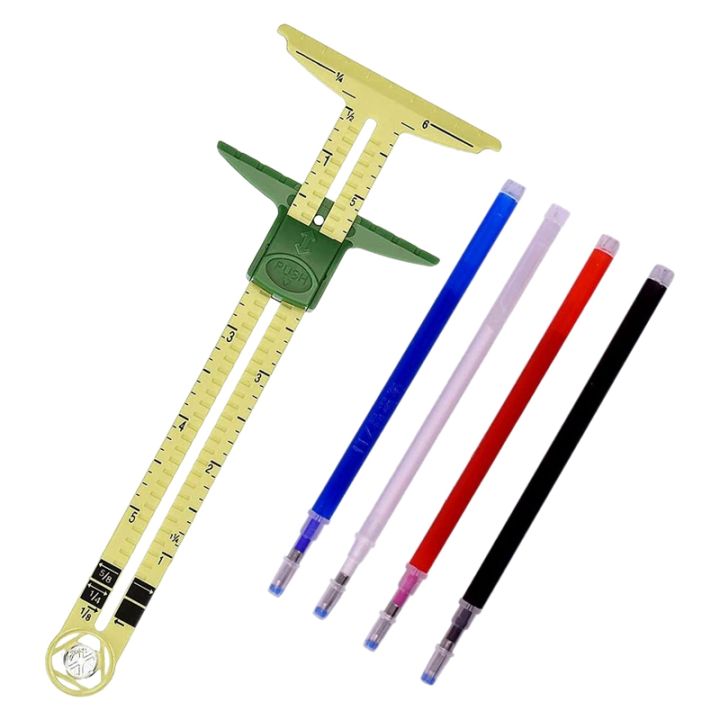 T-Shaped Sliding Gauge Sewing Measurement, Using 4 Colors of Fabric ...