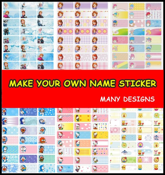 Personalized Name Sticker Cartoon Waterproof Stickers Labels Reward ...