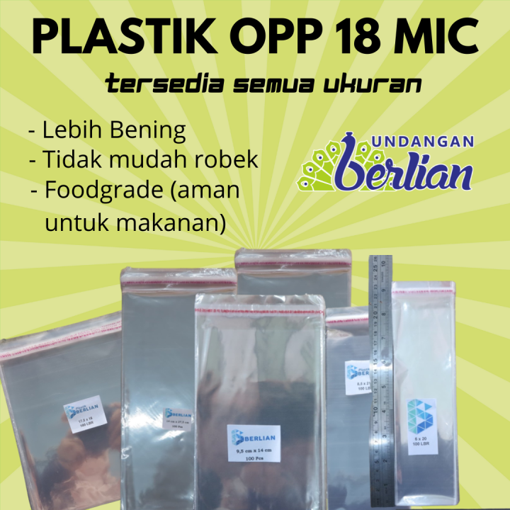 Plastik Opp Seal 15,5x14 cm Plastik Opp Bening 18 Mikron | Lazada Indonesia
