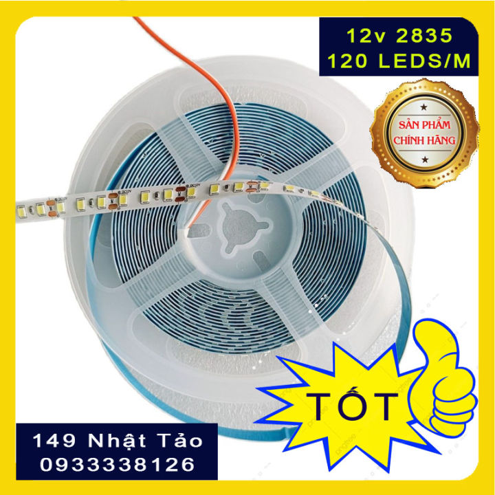 Led Dây Dán 12v 2835 120 leds/m 5m/cuộn Siêu sáng Siêu bền chuyên dùng cho Thanh Nhôm Định Hình ...