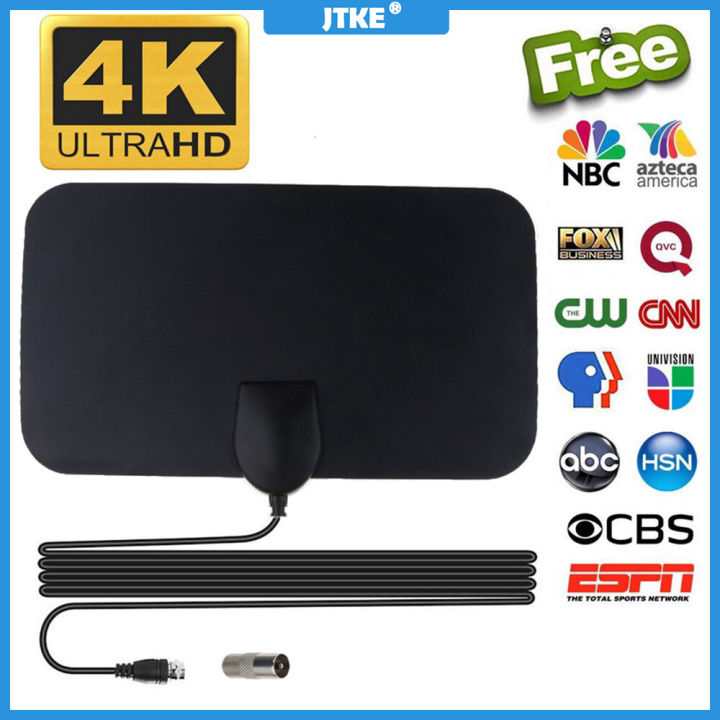JTKE 4K Digital Antenna HDTV Indoor Signal Amplified Antenna 50 Miles ...