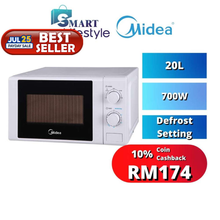 ♤Midea 700W Microwave Oven (20L) MM720CGE | Lazada