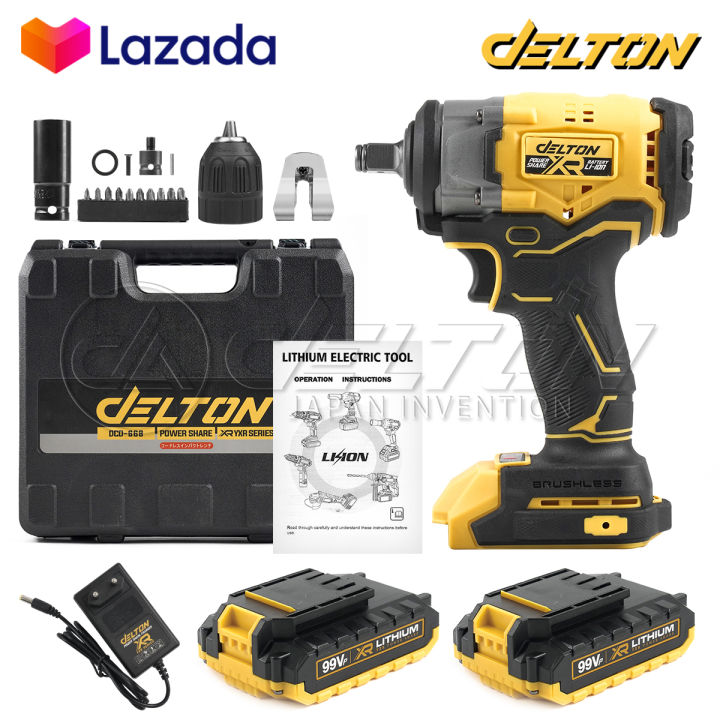 DELTON 2in1 บล็อกแบต & สว่าน 99V / 199V มอเตอร์ BRUSHLESS ไร้แปรงถ่าน YXR Series รุ่น DCD-668 ...