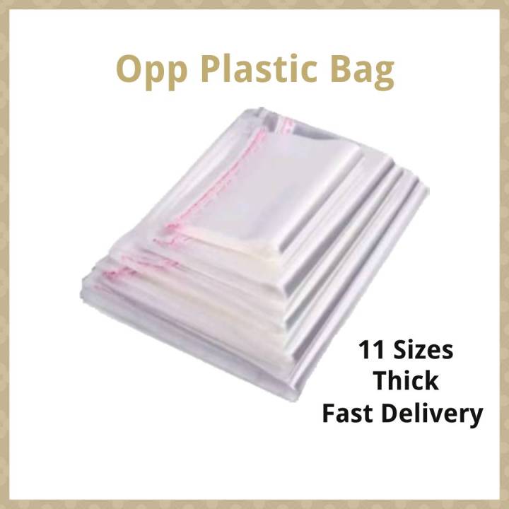 100pcs Self Adhesive Plastic Resealable Clear Transparent OPP Plastic ...
