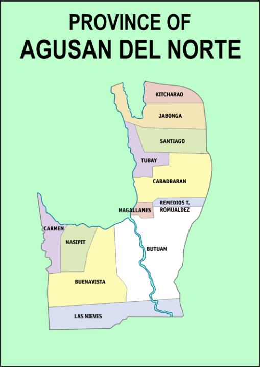 Agusan Del Norte Province Map Waterproof A4 Laminated Chart | Lazada PH