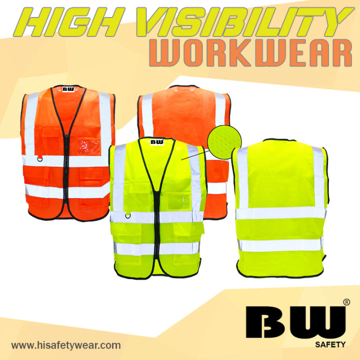 BW HI-VISIBILITY Net Type Vest/ Reflective Safety Vest for Construction ...