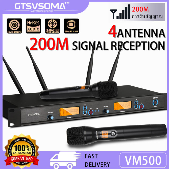 GTSVSOMA™ แท้ ไมค์ ลอย ไร้ สาย VM500 UHF ไมโครโฟน ไมล์ไร้สาย 200M ไมค์ลอย ไมโครโฟนไร้สาย ไมค์ ...