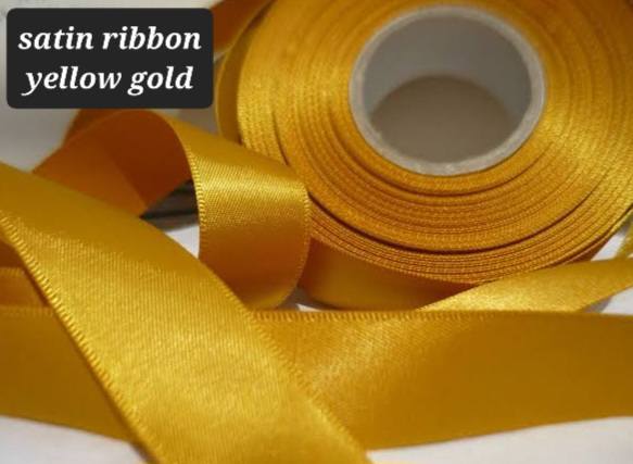 YELLOW GOLD Satin Ribbons Double Edge | Lazada PH