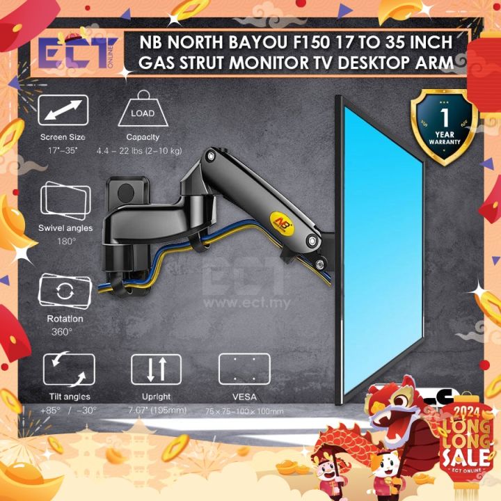 NB North Bayou F150 17 to 27 Inch Gas Strut Monitor TV Desktop Arm Desk ...