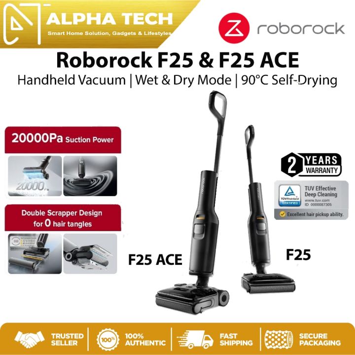 Roborock F25 & F25 ACE Wet & Dry Vacuum Cleaner | 90 ° Self-Drying & Cleaning | 180 ° Flat Reach ...
