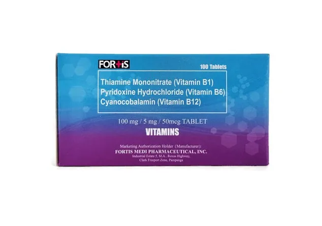 Vitamin B Complex FORTIS ( B1 100mg/ B6 5mg/ B12 50mcg ) tablet - ( 100 ...