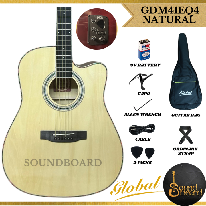Global GDM41EQ4 Acoustic Electric Guitar With Accessories and Full ...