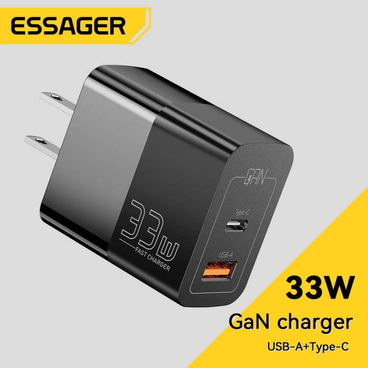 Essager USB Type C Fast Charger 33W QC PD 3.0 Dual Port Mini Portable ...