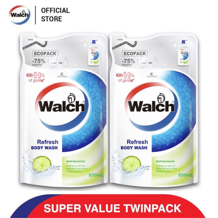 [TWIN PACK] Walch Anti-bacterial Body Wash Refill 850ml | Lazada