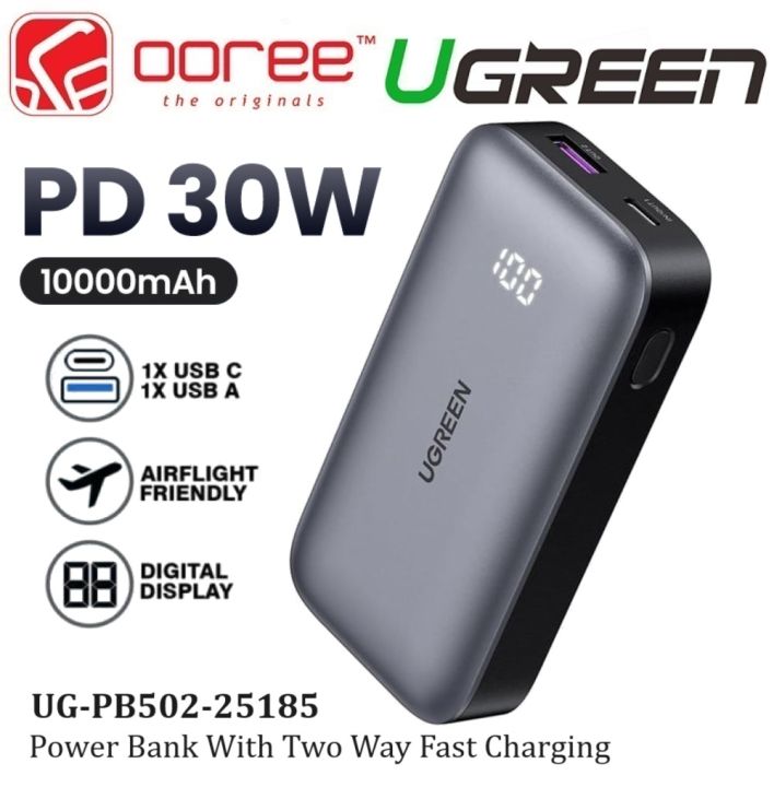 UGREEN UG-PB502-25185 MINI POWER BANK 10000MAH PD 30W WITH FAST CHARGE ...