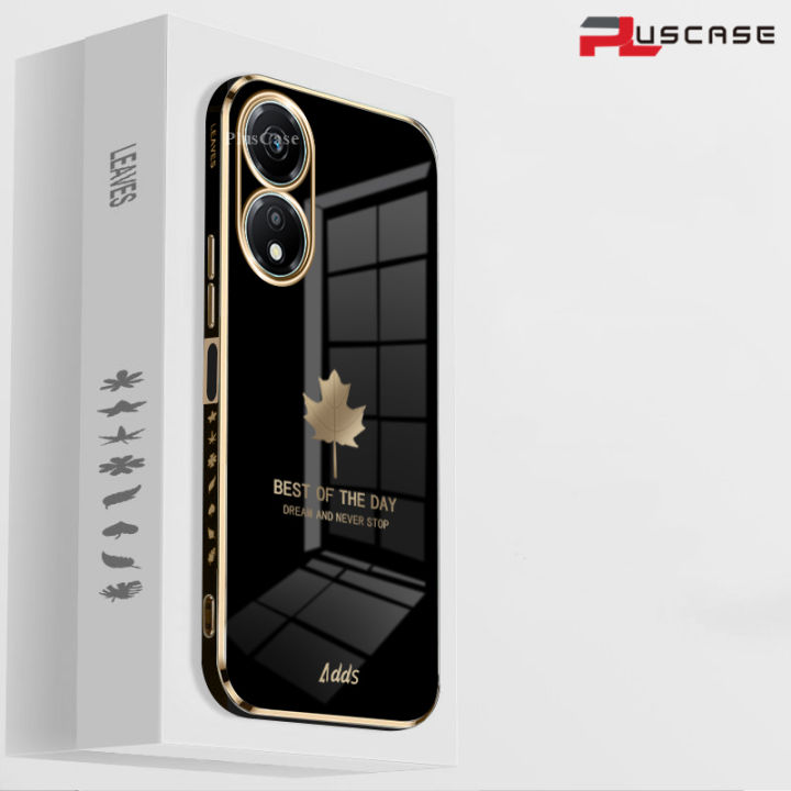 Pluscase Maple Leaf 6d Case For Honor X5 Plus 4g X6 X8 5g Shockproof Protective Pattern Plating