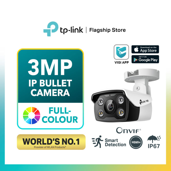 TP-LINK VIGI C330 4mm / 2.8mm VIGI 3MP Outdoor Full-Color Bullet ...