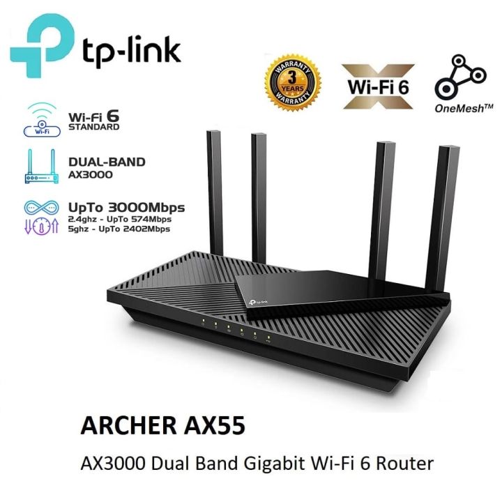 TP-Link Archer AX53/AX55 AX3000 Dual Band WiFi 6 Gig+ Intel Gigabit Wireless Router | Lazada