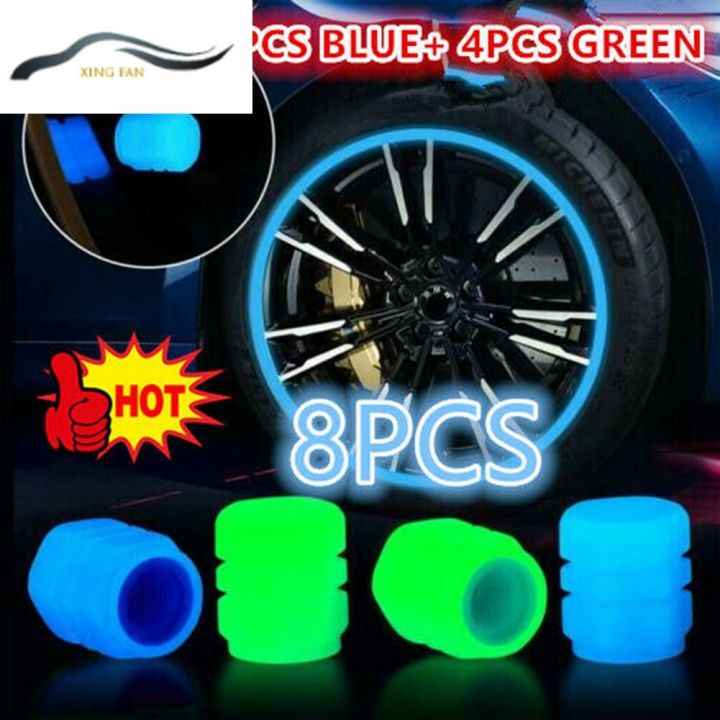 XINFAN Universal Fluorescent Luminous Tire Valve Stem Covers Car Tire ...