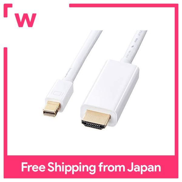 SANWA SUPPLY Mini DisplayPort-HDMI conversion cable (white, 1m) KC ...
