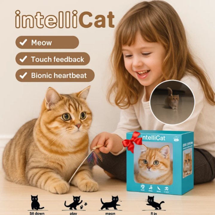 Robot Kitten Plush Toy Electric Walking Purring Cat Interactive Pet Toy ...