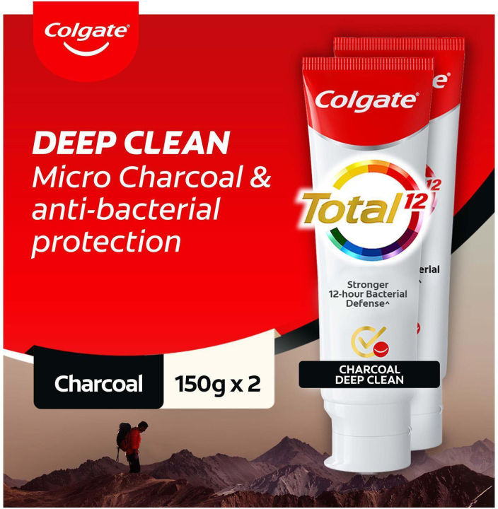 Colgate Total Charcoal Clean Toothpaste Twin Valuepack 150G x 2 (Laz ...