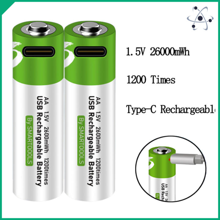 Rechargeable Battery With Charger AA AAA 2600mwh 1.5V Lithium ...