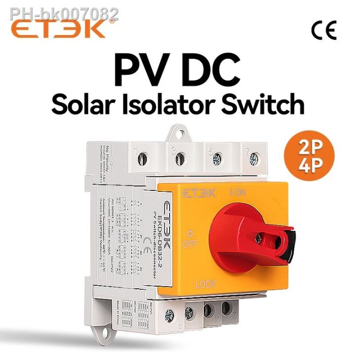 ☁ ETEK DC Solar Isolator Switch PV 1000V 32A 2P Din Rail Mounting ...