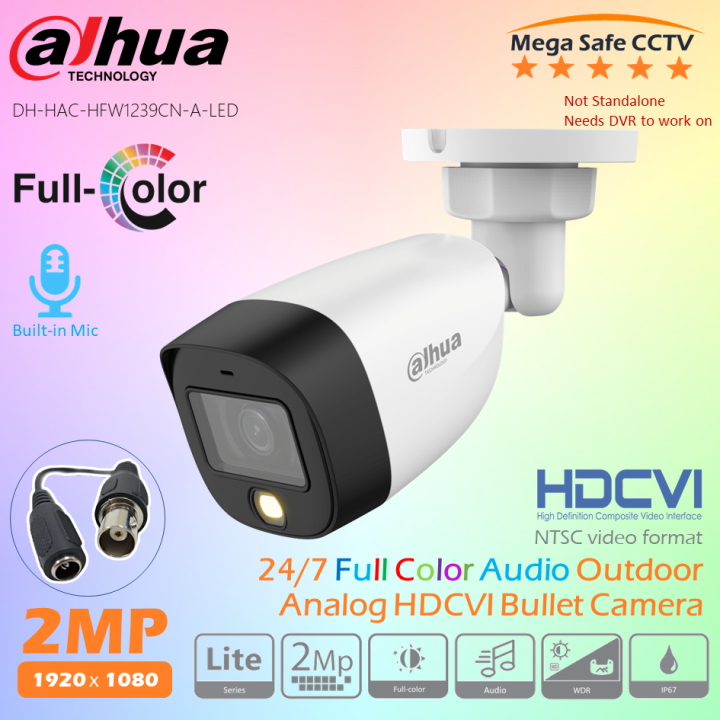 Dahua DH-HAC-HFW1239C-A-LED 2MP Full Color Audio Outdoor Analog HDCVI Bullet Camera | Lazada PH