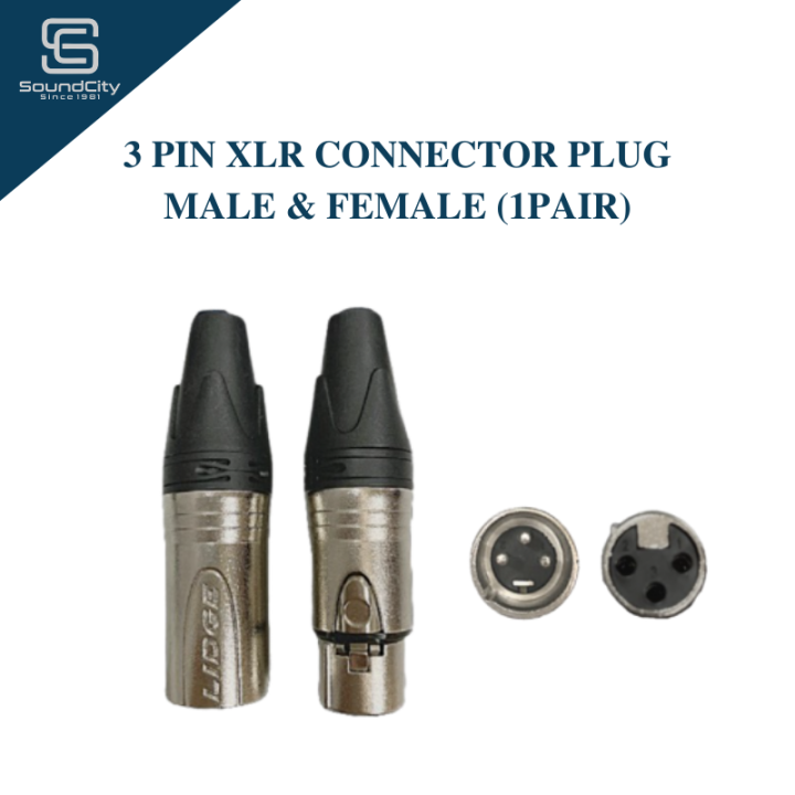 3 Pin XLR Connector Plug Male & Female (1 Pair) | Lazada