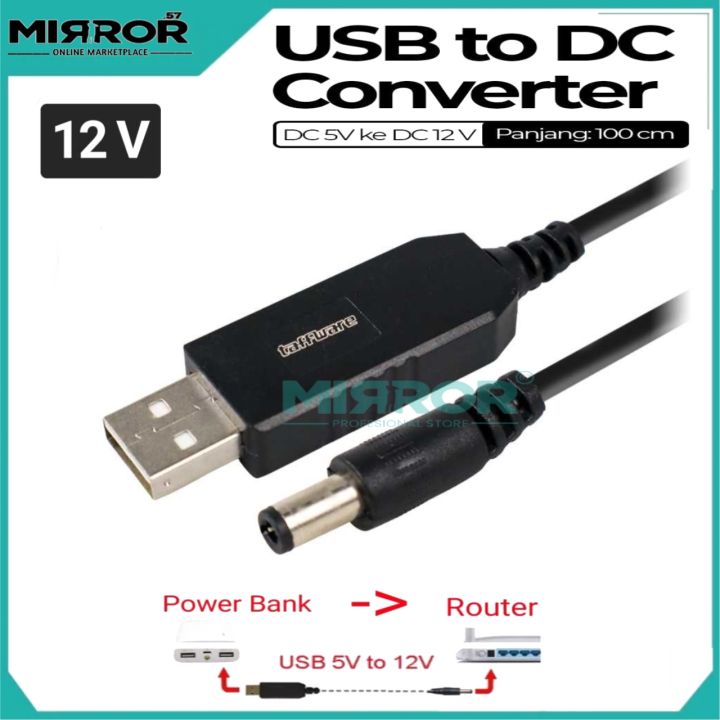 Kabel Power Adapter Modem Orbit / Router Ke Power Bank DC 5V to DC 12V ...