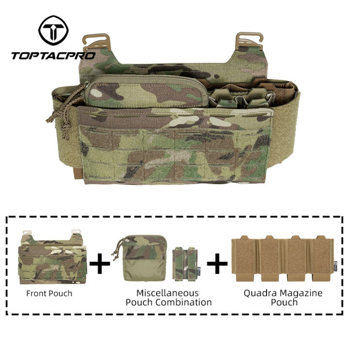 TOPTACPRO Tactical Front Panel Set with Quad 556 Mag Double 9mm ...