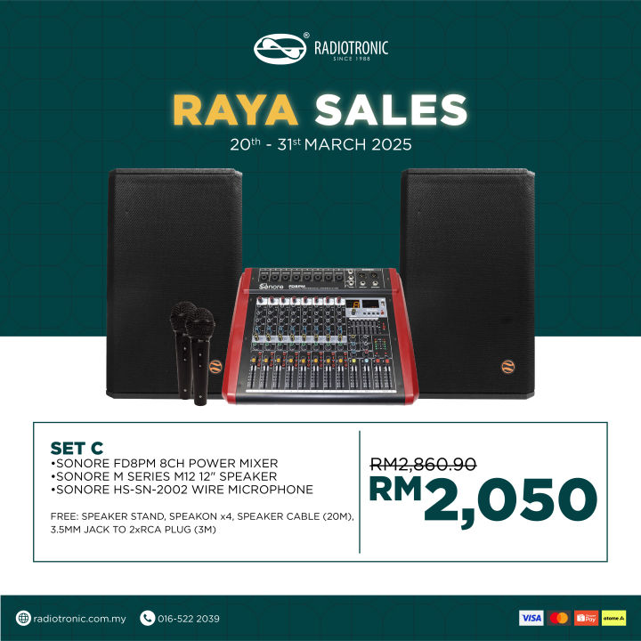 Raya Sale 2025 - Karaoke Package C SONORE 8 Channel Power Mixer ...