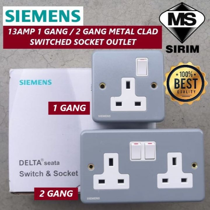 SIRIM SIEMENS Delta 13A 1 Gang (Single) / 2 Gang (Double) Metal Clad ...