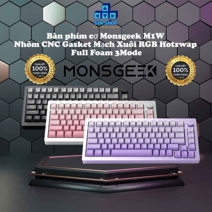Bàn phím cơ Monsgeek M1W Nhôm CNC Gasket Mạch Xuôi RGB Hotswap Full ...