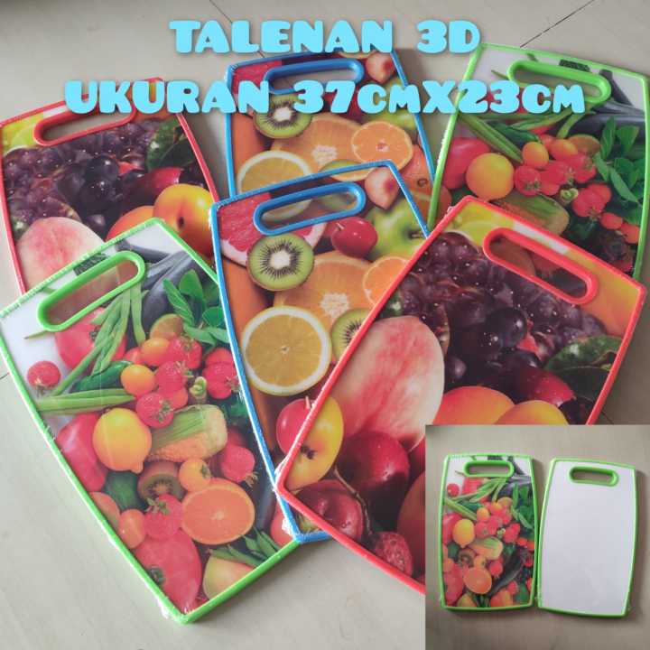 IDEKU Talenan Ukuran 37cmX23cm / Talenan Plastik Tebal Gambar Buah 3D ...