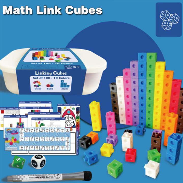 BEST- Linking Math Block Cube Toys Numberblocks Activity Cards Set ...