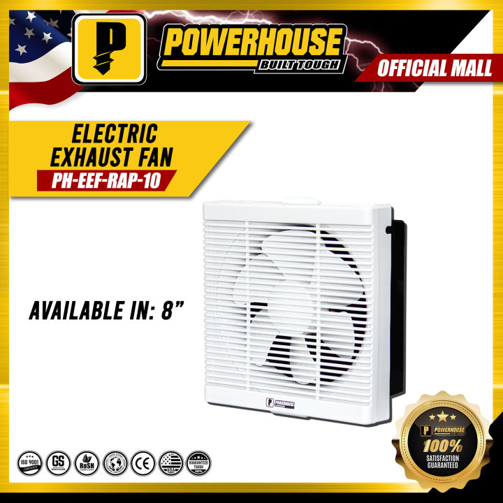 POWERHOUSE Electric Exhaust Fan Wall Mounted Veloce Series 8" Inch & 10 ...