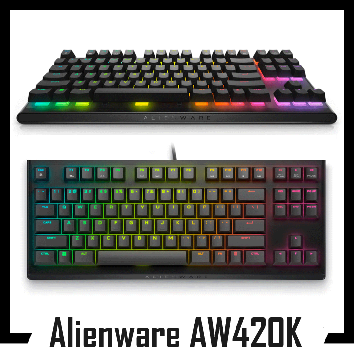 New Alienware Low-Profile RGB Gaming Keyboard AW420K Light, Alienfx Per Key RGB Lighting, Media ...