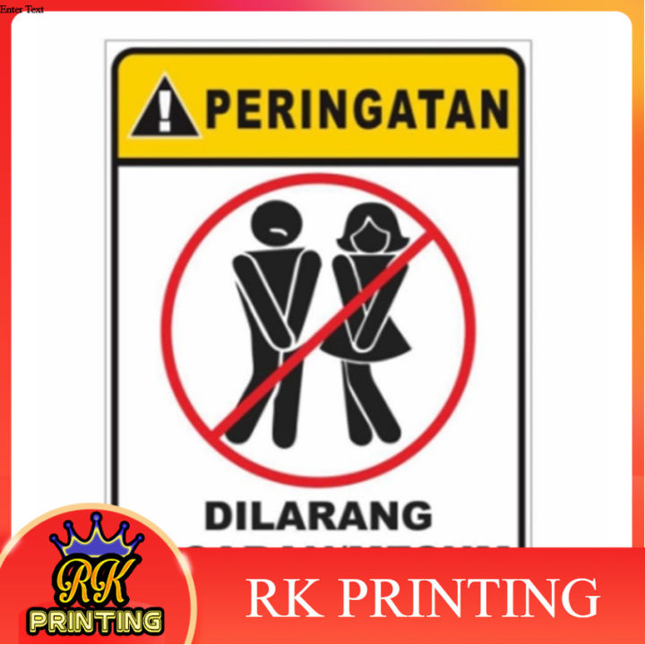 STIKER DILARANG PACARAN/ MESUM 15x20 . sign rambu k3 | Lazada Indonesia