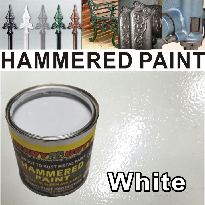 WHITE ( little grey) 5L ( 5LITER ) HAMMERED PAINT ( METALLIC PAINT ...