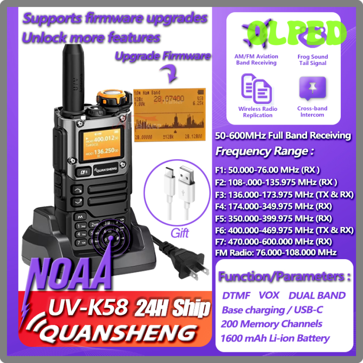 OLPED Quansheng Receiver UV K5 (8) Walkie Talkie Portable Am Fm Two Way ...