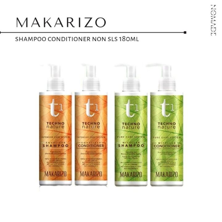 Makarizo T1 Techno Nature Shampoo Conditioner NON SLS 180ml | Lazada ...
